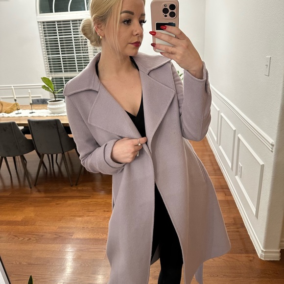 Badgley Mischka | Jackets & Coats | Wool Lavender Statement Coat Small ...